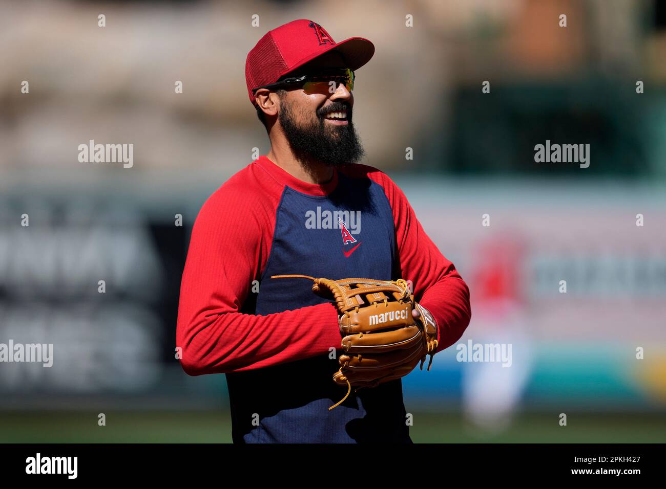 Los Angeles Angels' Anthony Rendon participates in batting practice ...