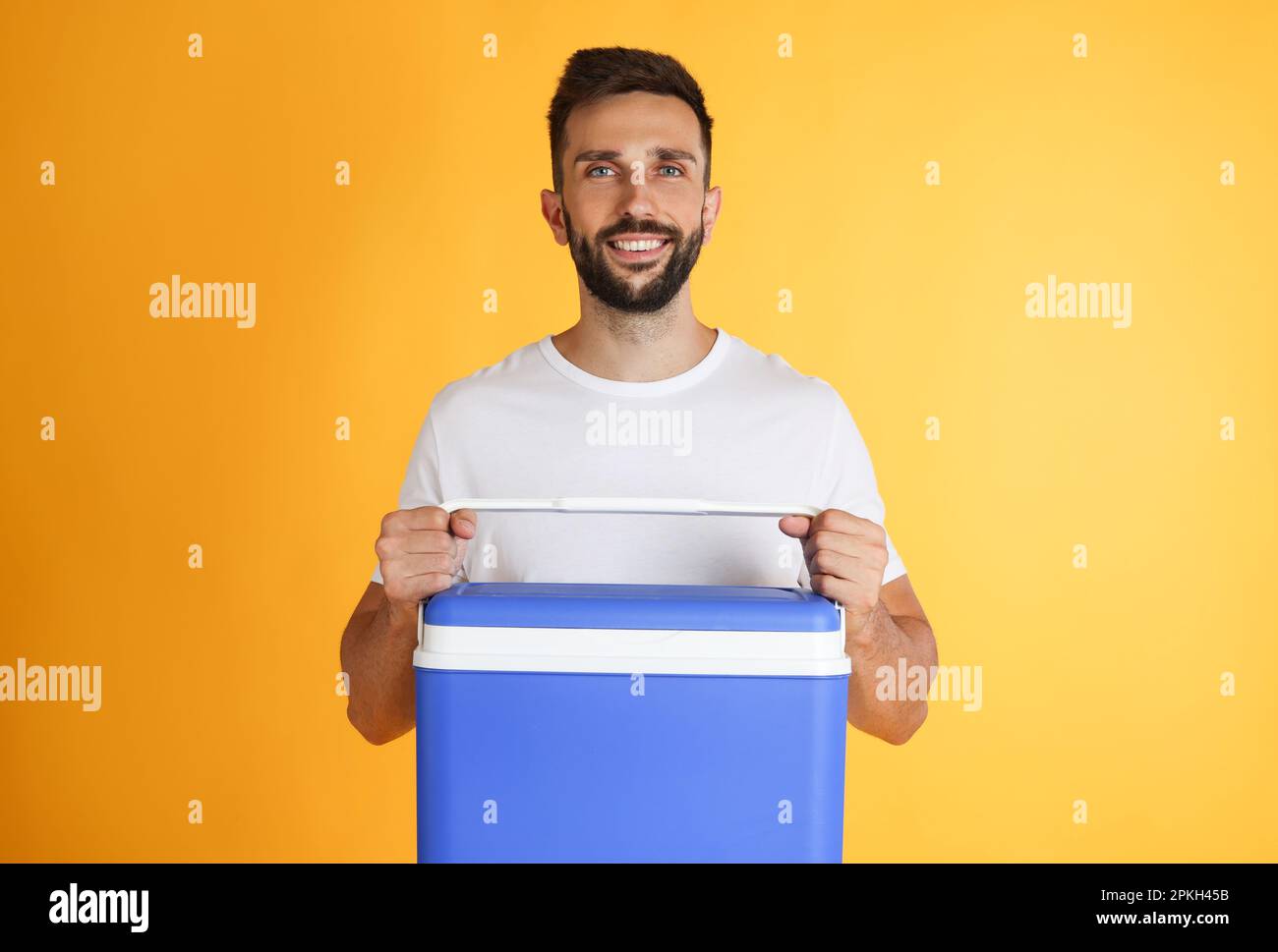 Happy man cool box hi-res stock photography and images - Alamy