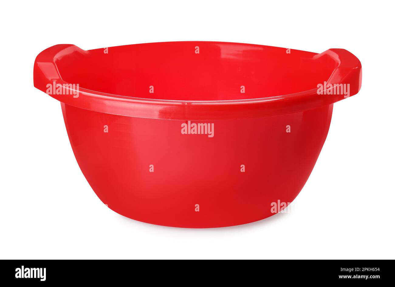 Red basin isolated on white. Cleaning equipment Stock Photo - Alamy