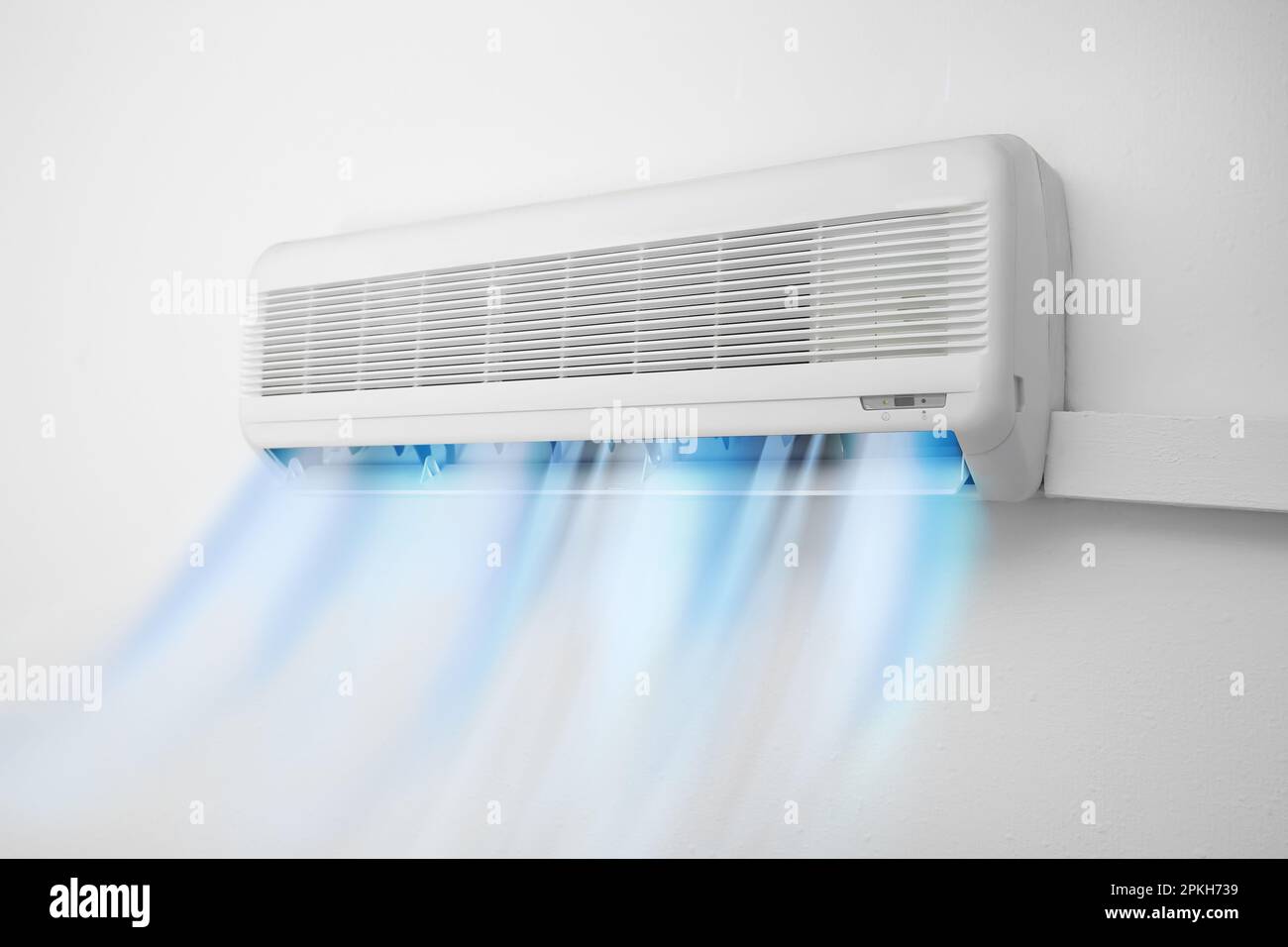 Wall mounted air conditioner blowing cold air flow illustration hi-res ...