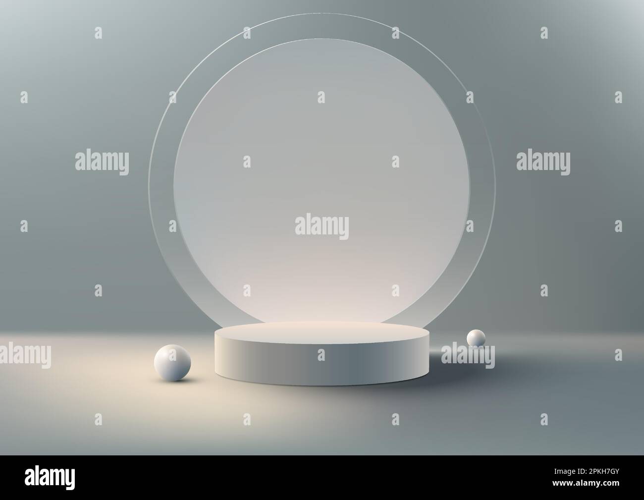 3D realistic modern style empty white podium platform decoration with ...