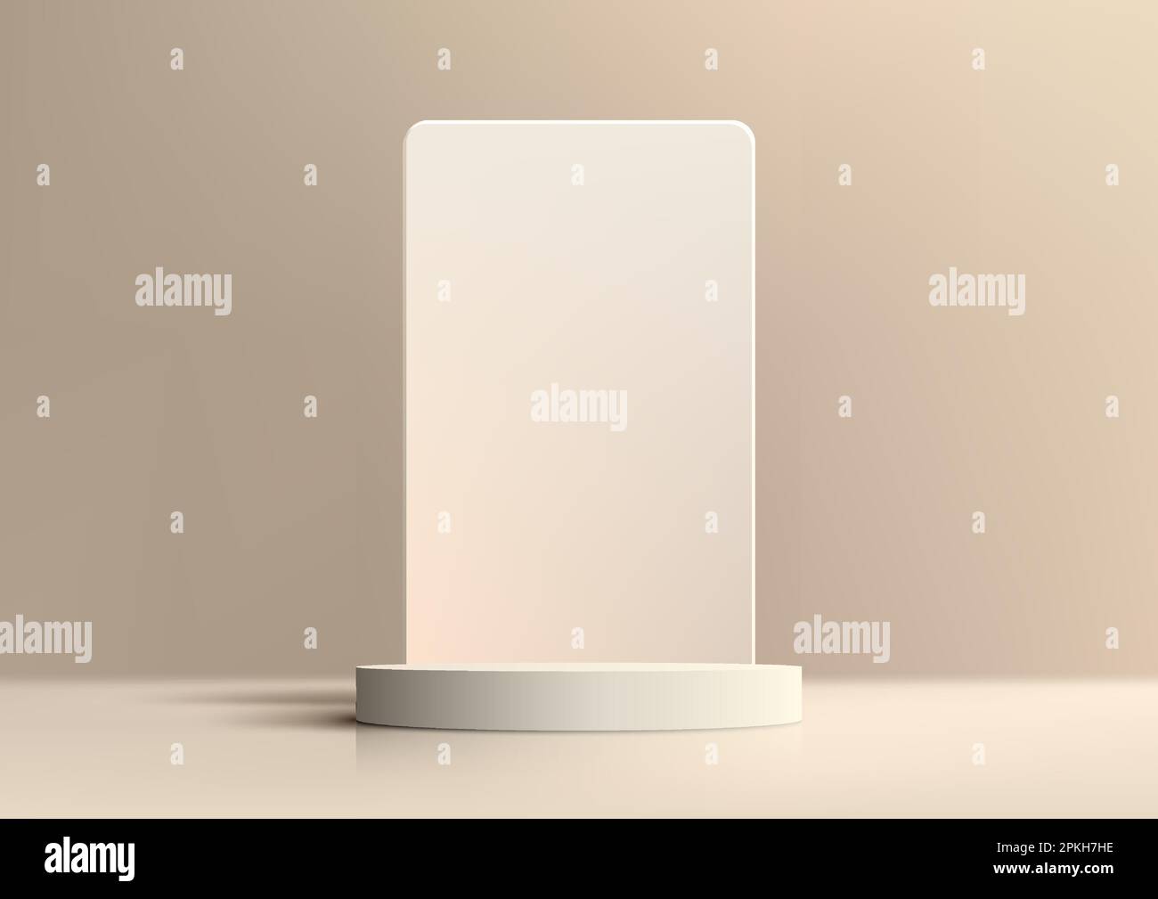 3D realistic minimal style empty white podium platform stand with ...