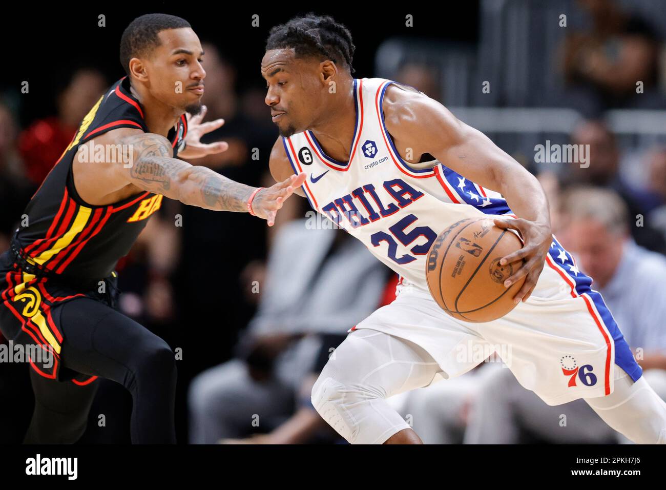 Philadelphia 76ers forward Danuel House Jr. ,right, drives against ...