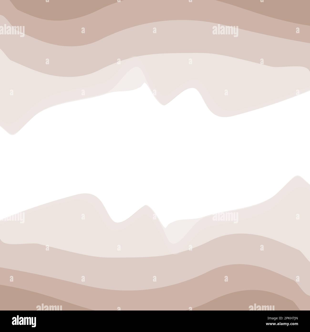 Abstract rectangular frame with top and bottom pattern of wavy lines in ...