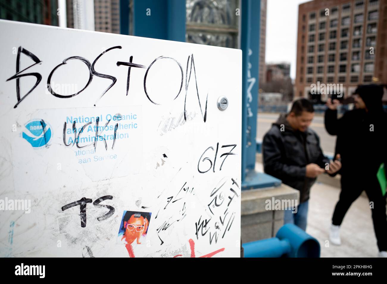 Boston, USA. 8 Mar, 2023. People in the downtown Boston core Stock ...