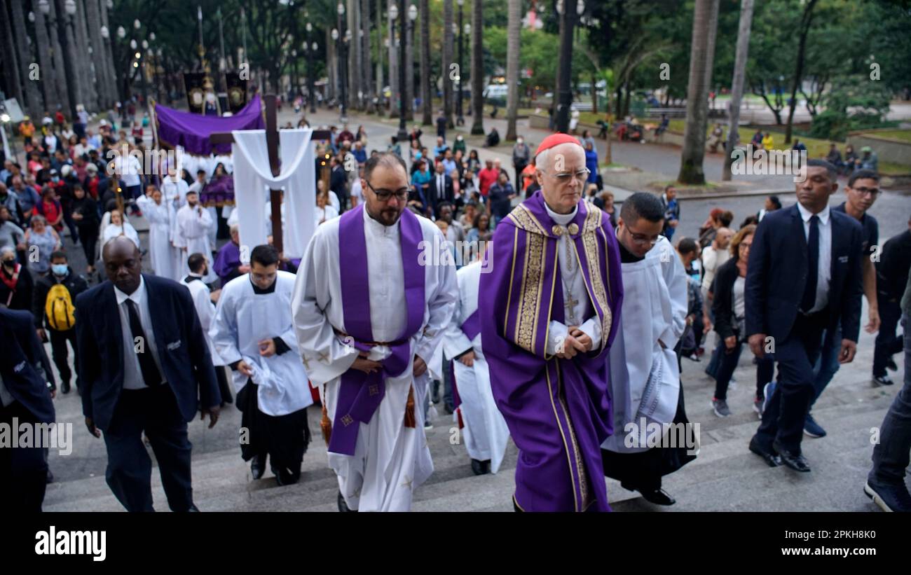 Catholic community people participate in a religious procession on the ...