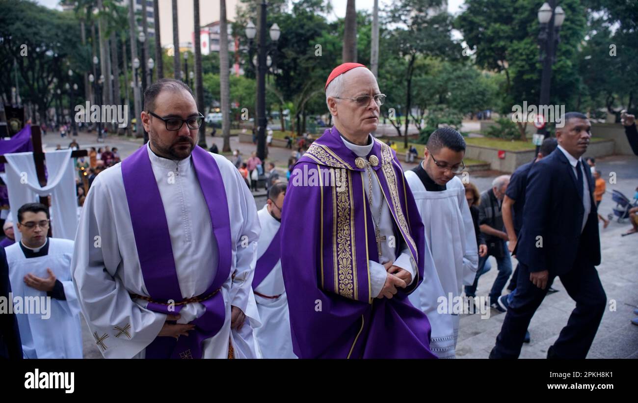 Catholic community people participate in a religious procession on the ...