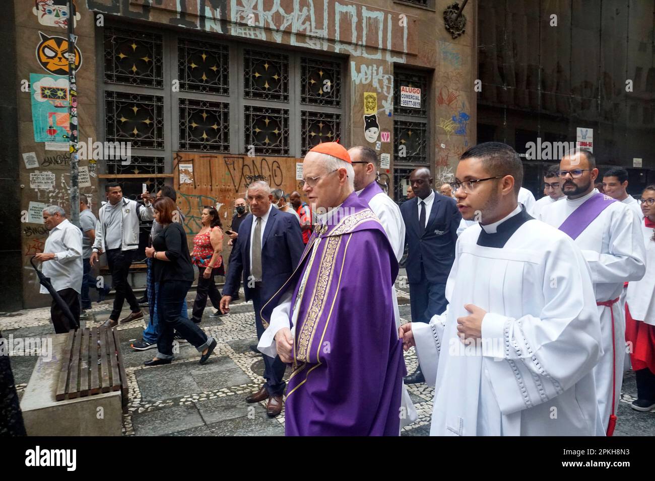 Catholic community people participate in a religious procession on the ...