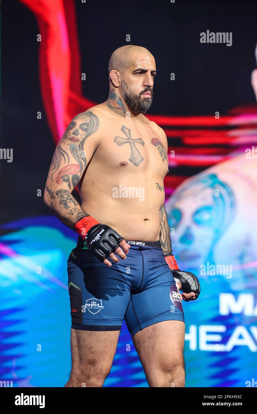 April 7, 2023: Heavyweight Danilo Marques is introduced prior to the start of the PFL 2 Regular ...
