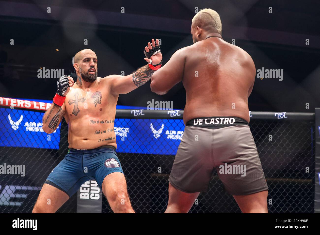 April 7, 2023: (L-R) Heavyweight Danilo Marques reaches towards Yorgan ...