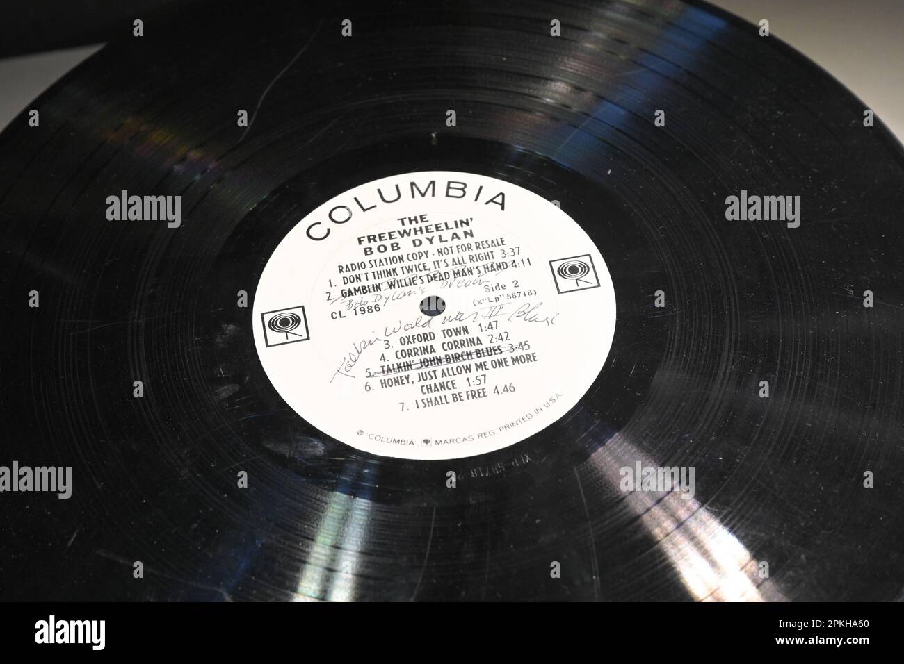 Bob Dylan promo copy of "The Freewheelin' Bob Dylan," with the poet's ...