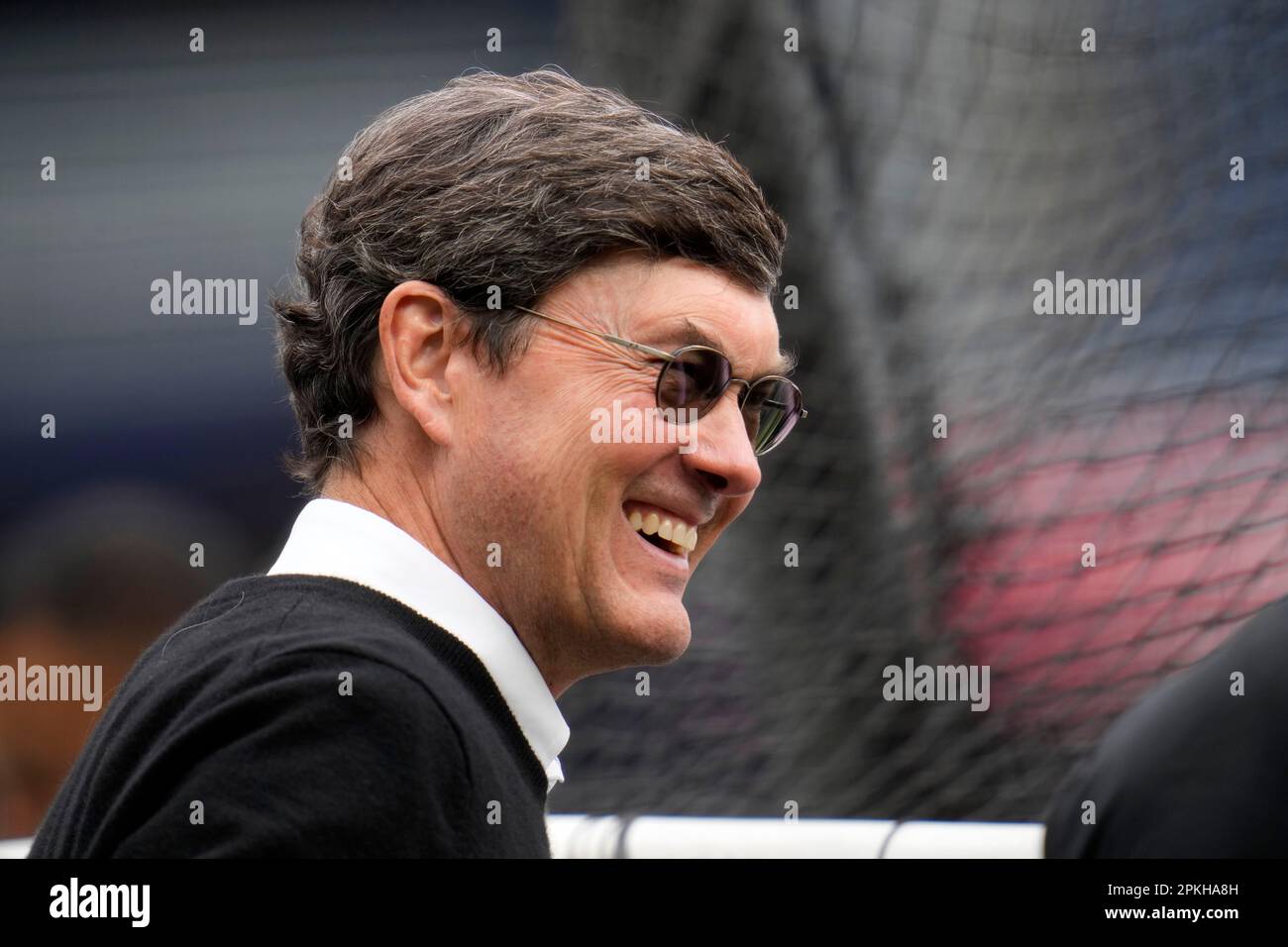Pittsburgh Pirates owner Bob Nutting visits the batting cage before the ...