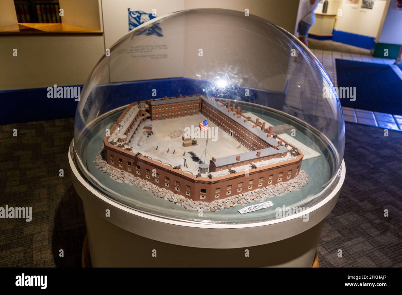 A scale model of Fort Sumter prior to the Civil War is on display at ...