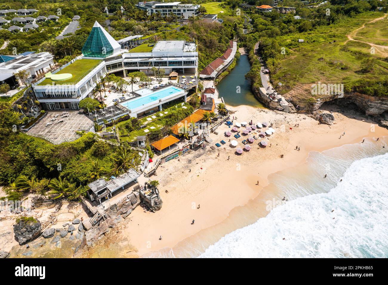 Aerial view of Dreamland Beach in Pecatu on the Bukit Peninsula on the ...