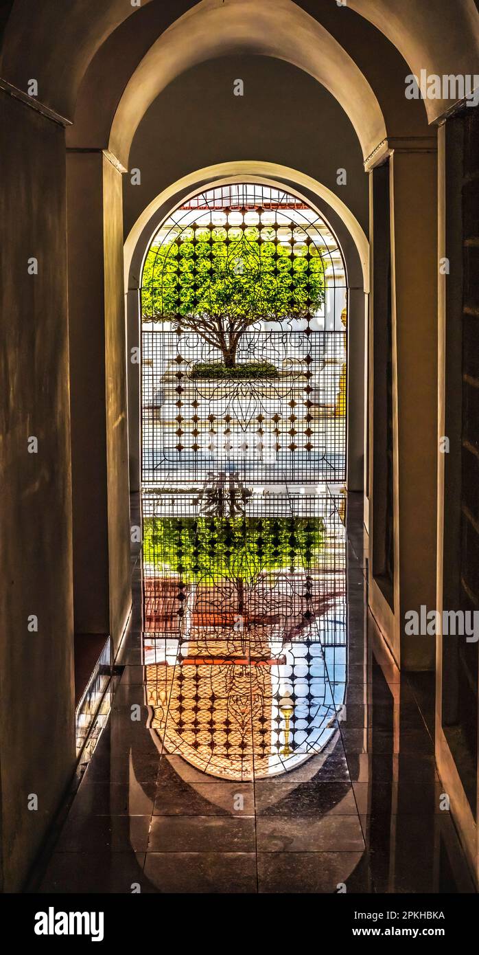 Corridor View Green Tree Buddhist Reflection Loha Prasat Metal Castle ...