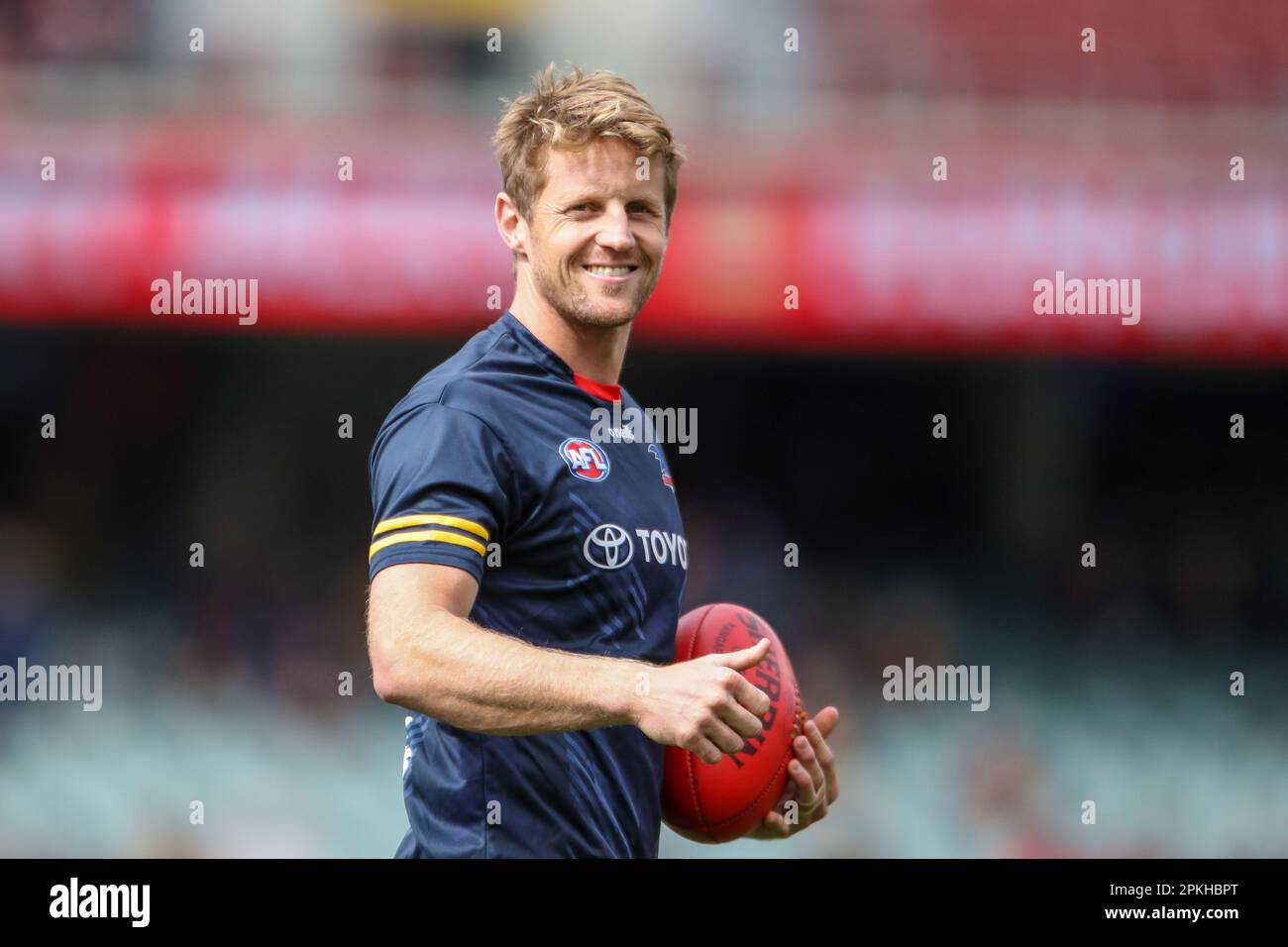 Rory Sloane of the Crows during warm up before the AFL Round 4 match ...