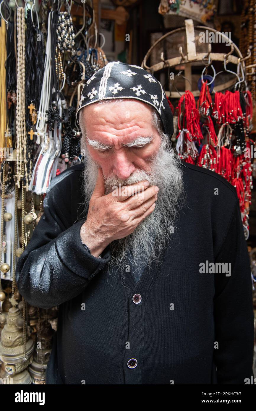 Jerusalem, Israel. 07th Apr, 2023. An Orthodox Christian near the ...