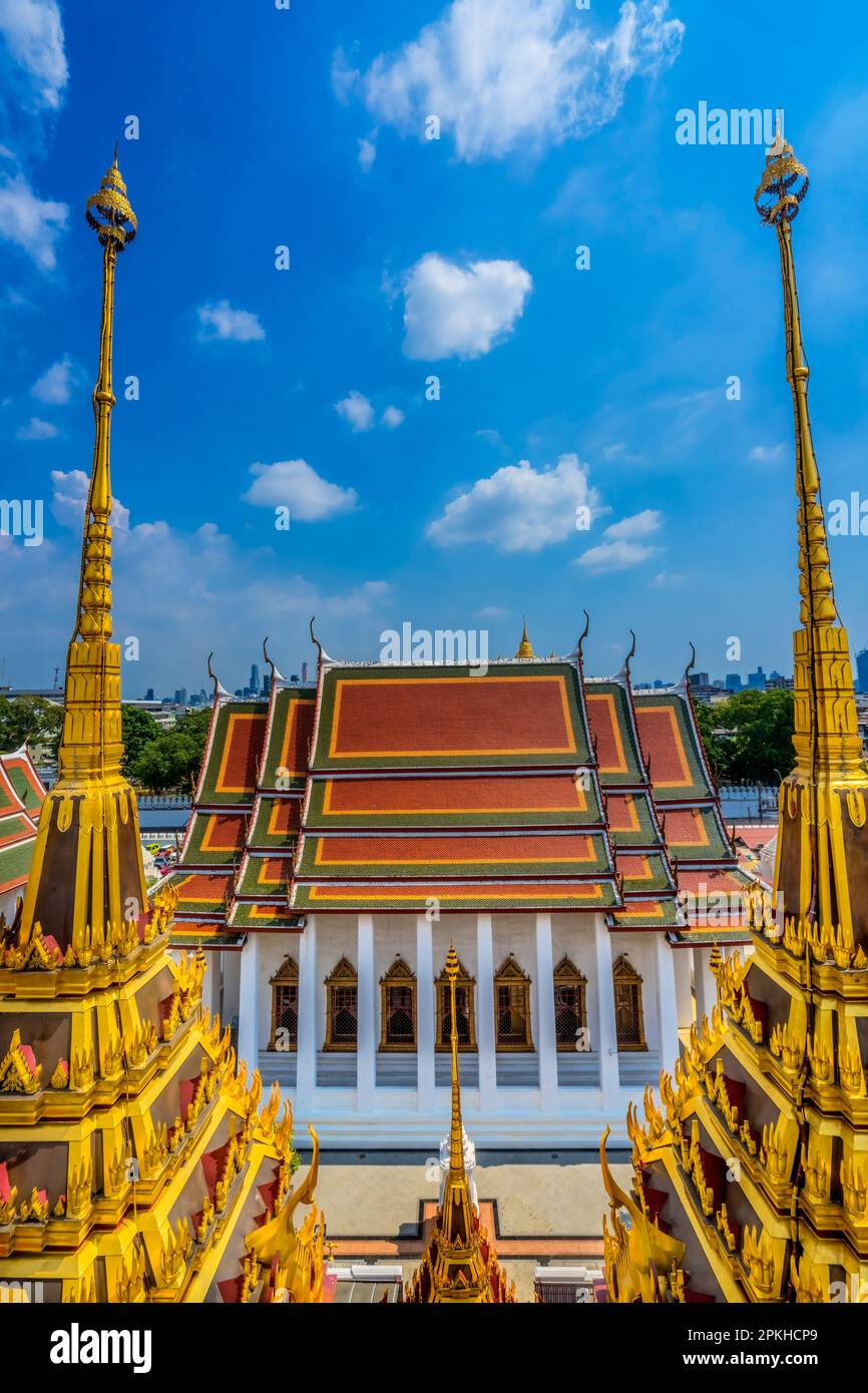 Spires Main Hall Loha Prasat Metal Castle Buddhist Temple Wat ...