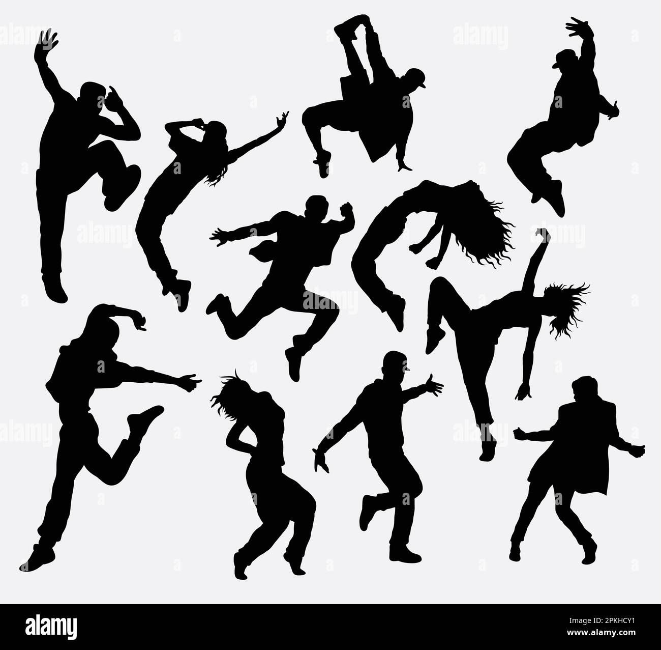 Hip Hop Dance Silhouette Vector