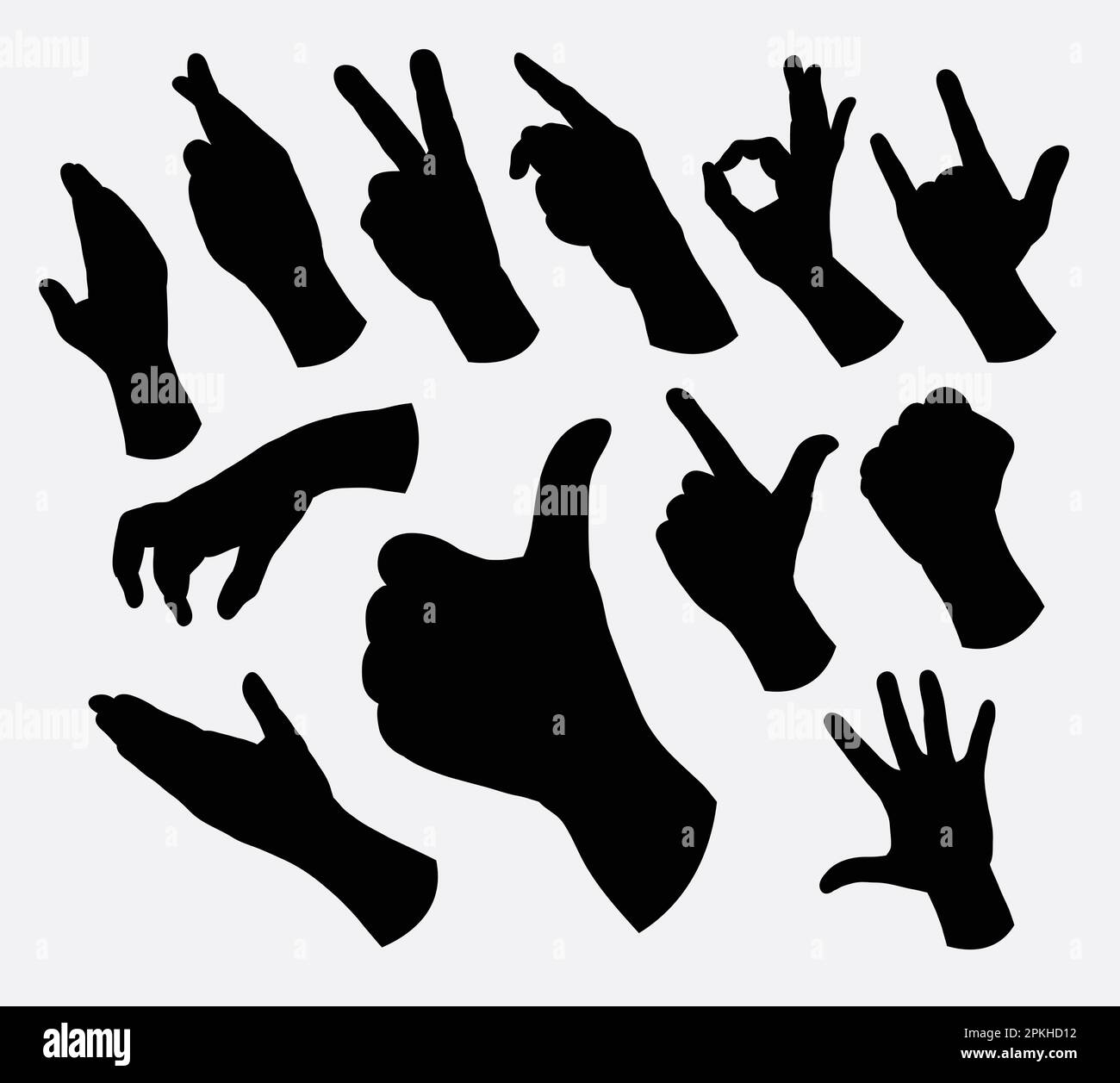 Hand sign and gesture silhouettes Stock Vector Image & Art - Alamy