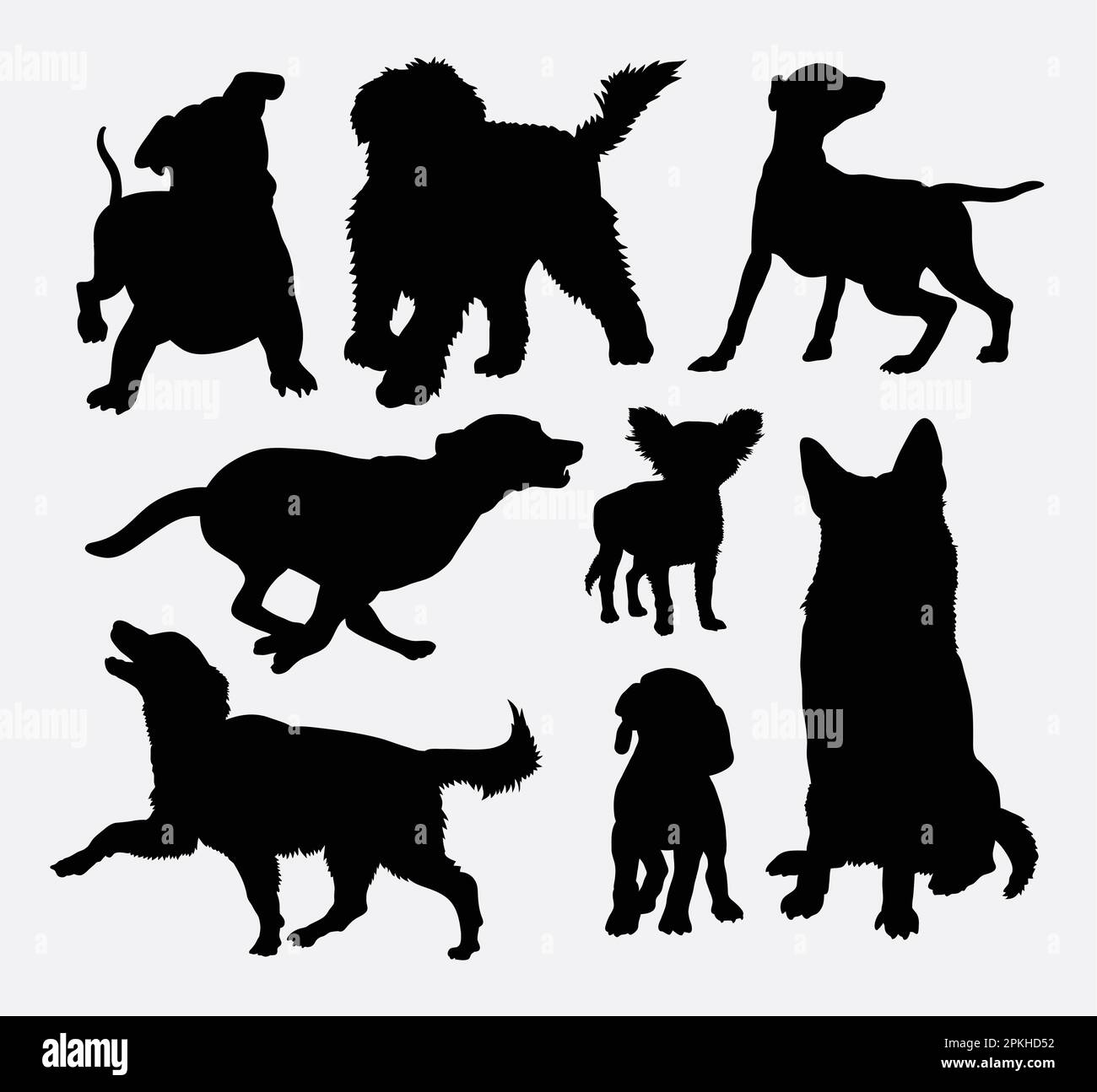 Dog action silhouettes Stock Vector Image & Art - Alamy