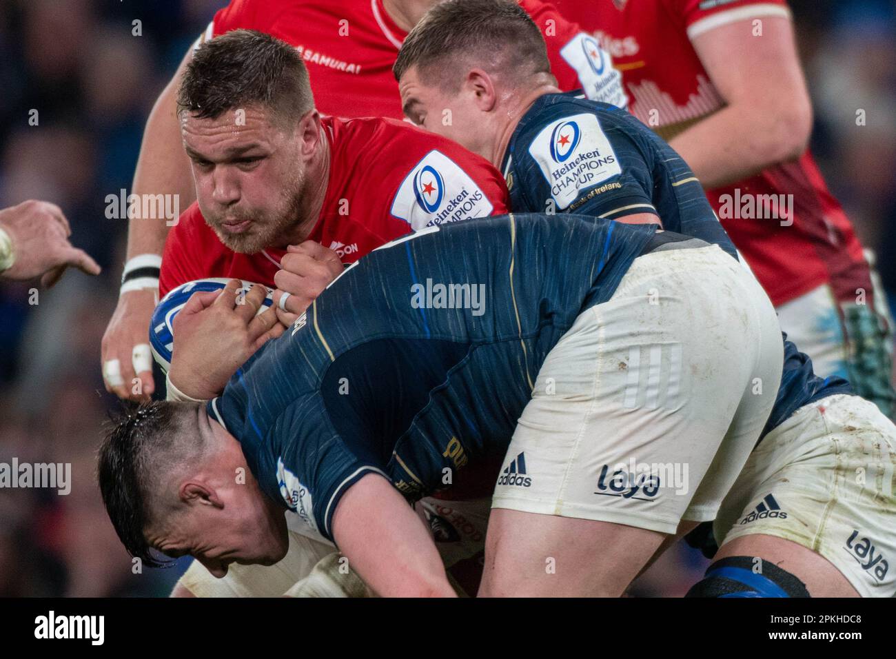 Dublin, Ireland. 08th Apr, 2023. Hanro Liebenberg of Leicester wit the ...