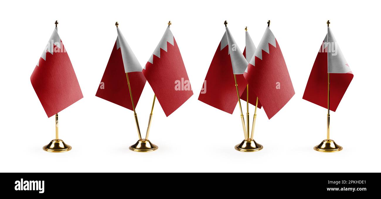 Small national flags of the Bahrain on a white background Stock Photo ...