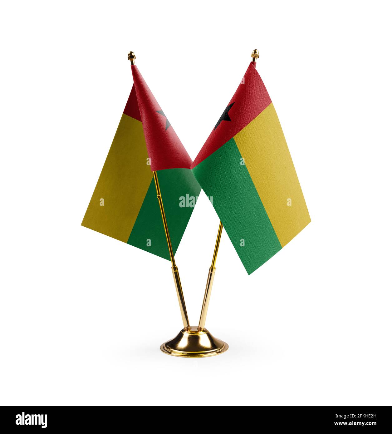 Small national flags of the Guinea Bissau on a white background Stock ...
