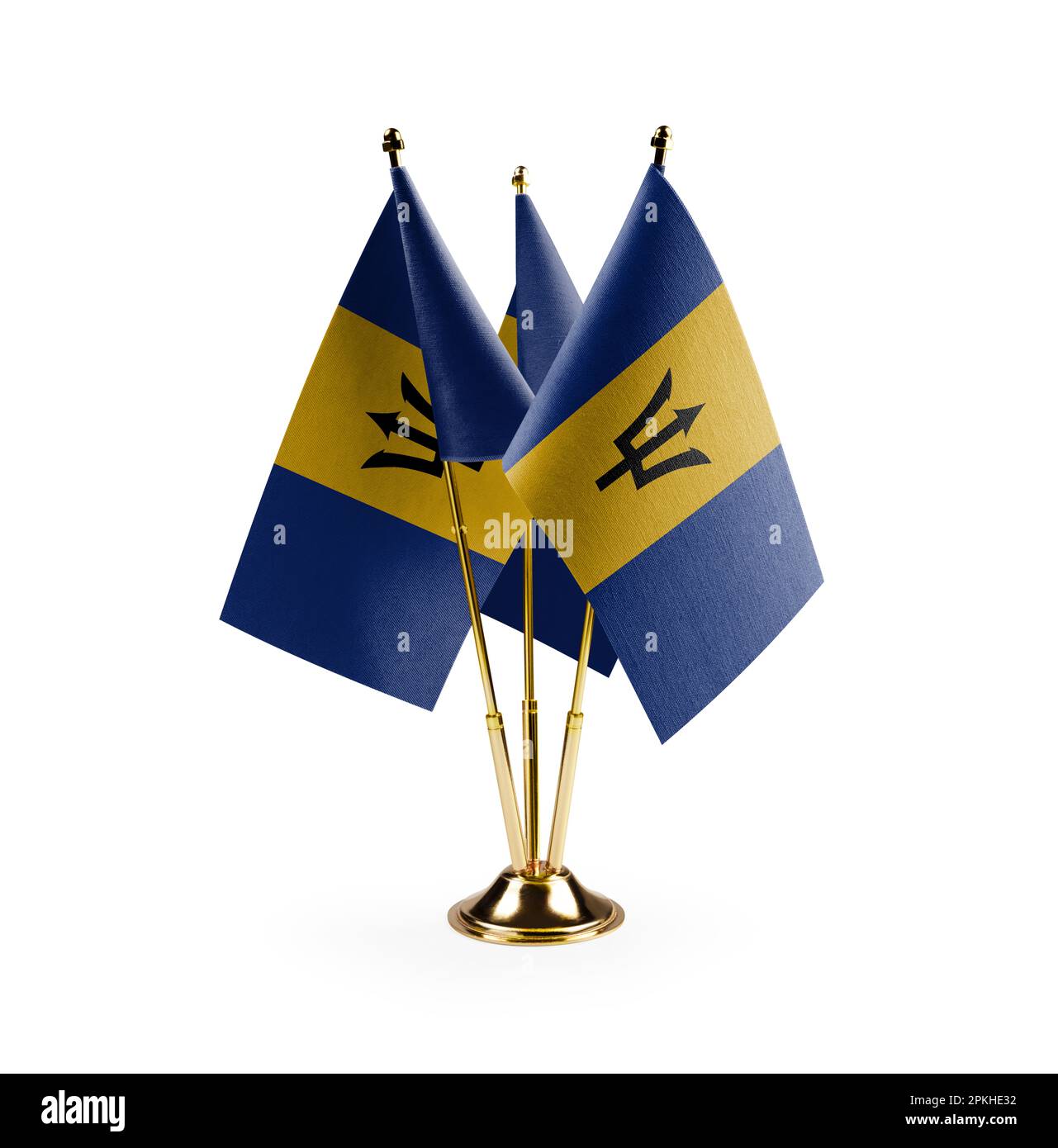 Small national flags of the Barbados on a white background Stock Photo ...