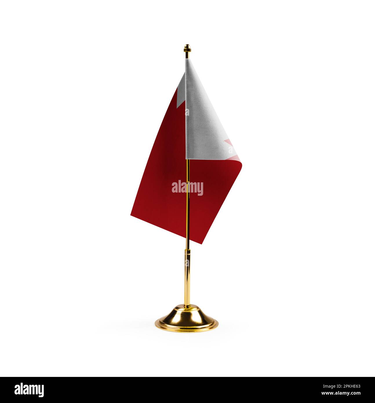 Small national flag of the Bahrain on a white background Stock Photo ...