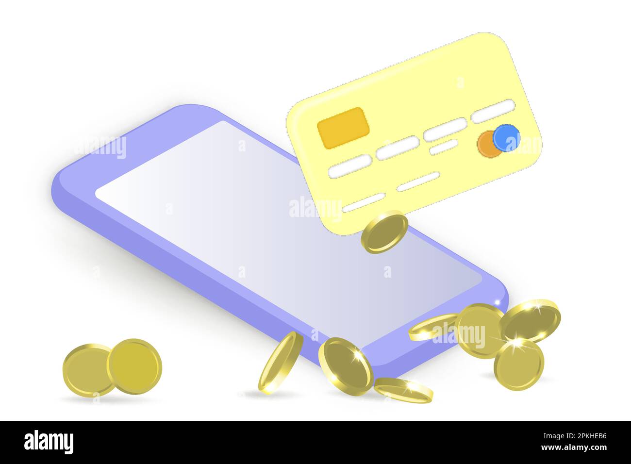 Mobile banking app and e-payment. Smartphone pay by credit card via ...