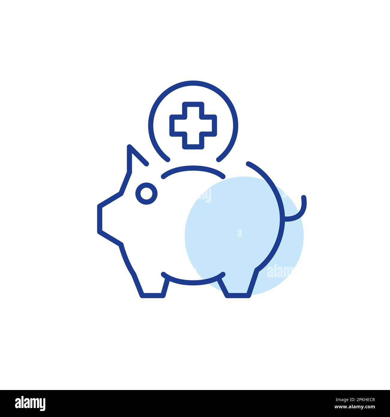Healthcare plan economy. Medical insurance shopping. Coin with cross ...
