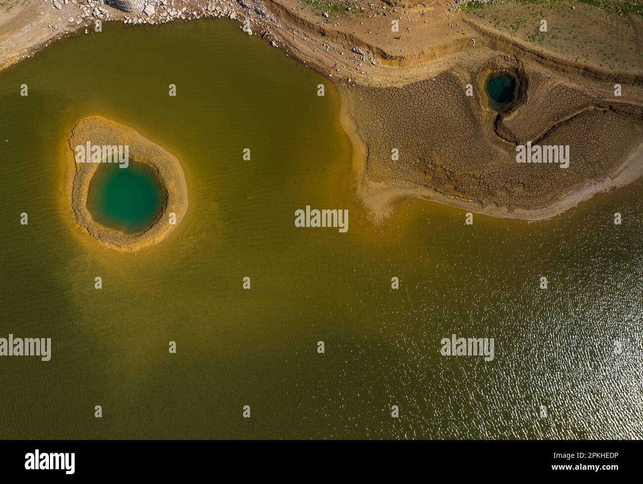 BIJIE, CHINA - APRIL 3, 2023 - Aerial photo shows spring water emerging ...