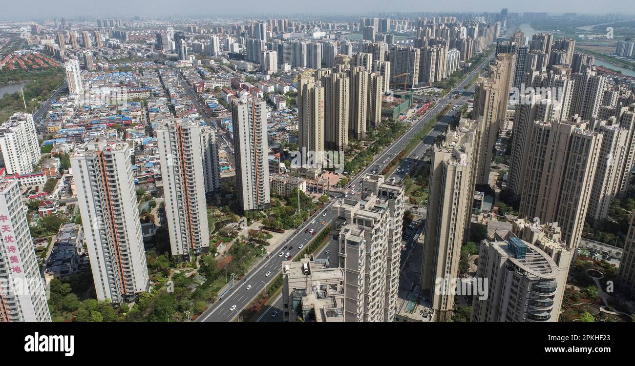 HUAI'AN, CHINA - APRIL 7, 2023 - Aerial photo taken on April 7, 2023 ...