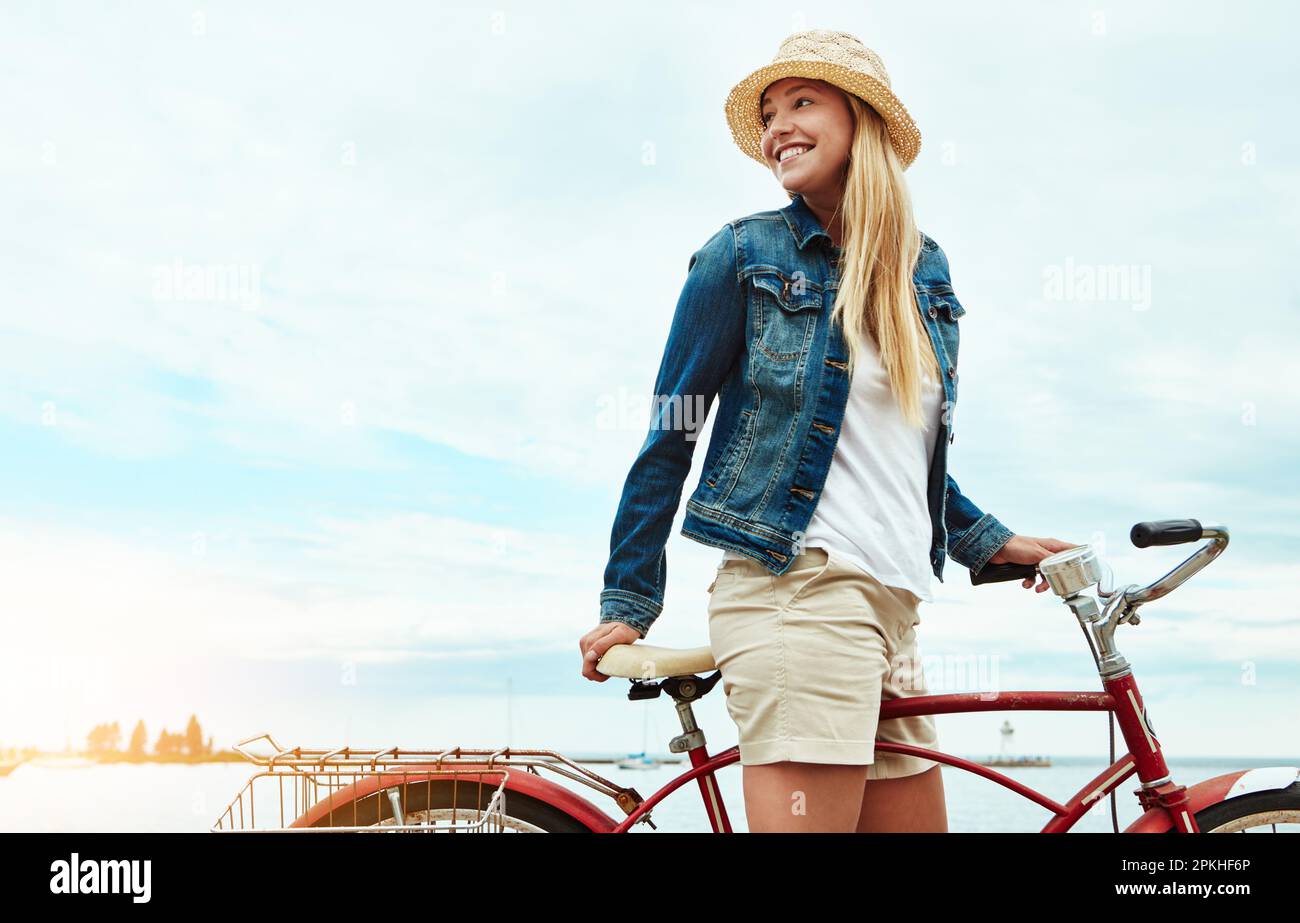 Just waiting for the cars to come past. a cheerful young getting ready ...