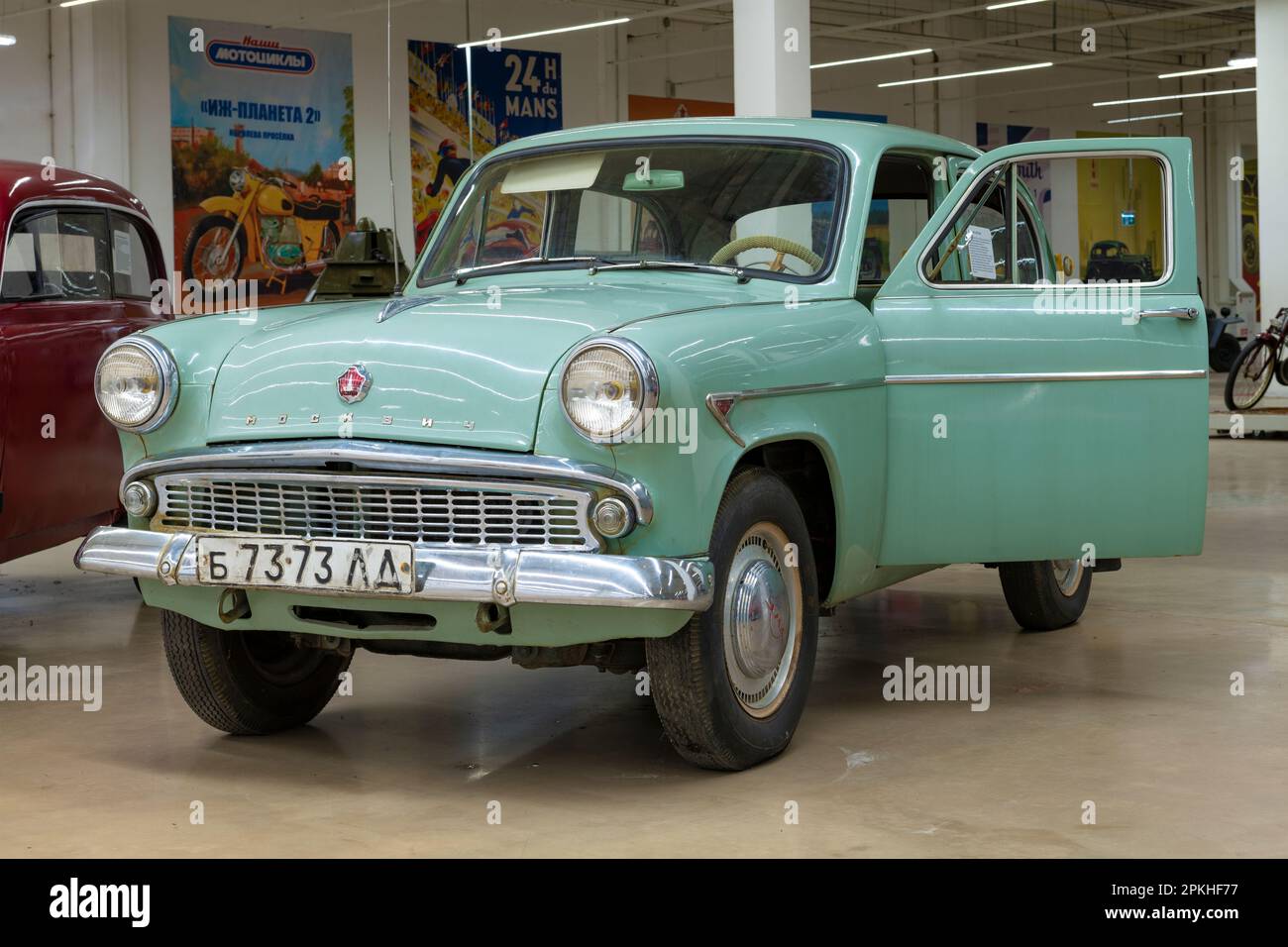SAINT PETERSBURG, RUSSIA - MARCH 29, 2023: Soviet retro car Moskvich ...