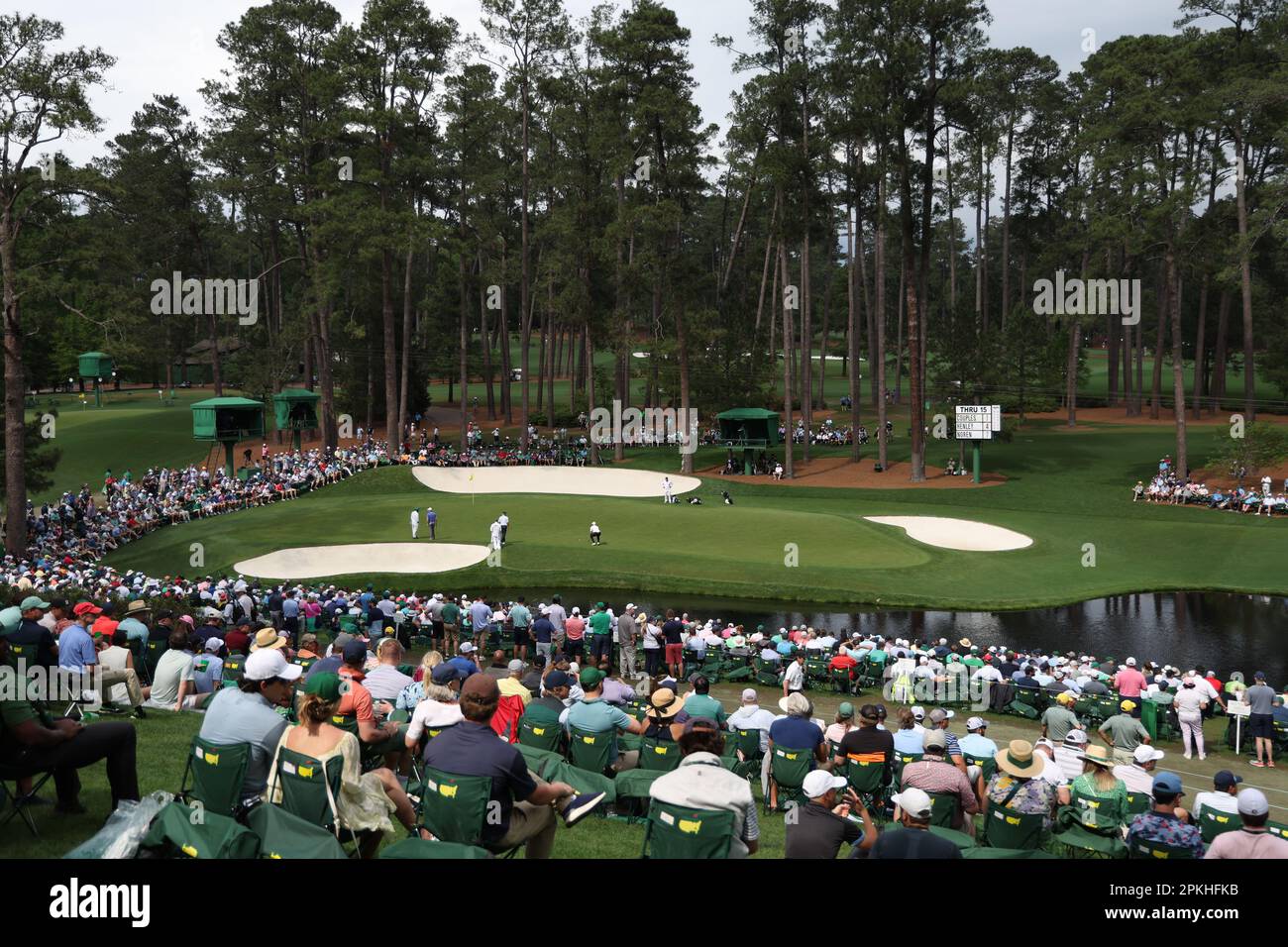 General view of the 16th hole during the day 2 of the 2023 Masters golf ...