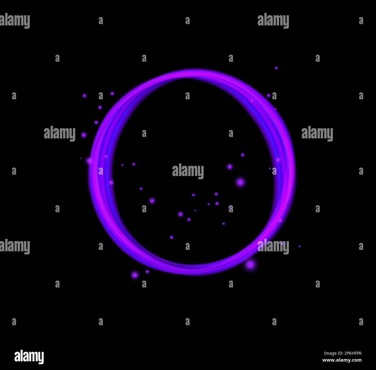 Purple Shining Circle. Neon Round Frame With Lights On Black Background Stock Vector Image & Art ...