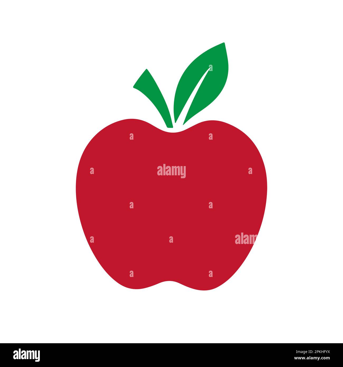 Red Apple With Green Leaf Vector Illustration Stock Vector Image And Art
