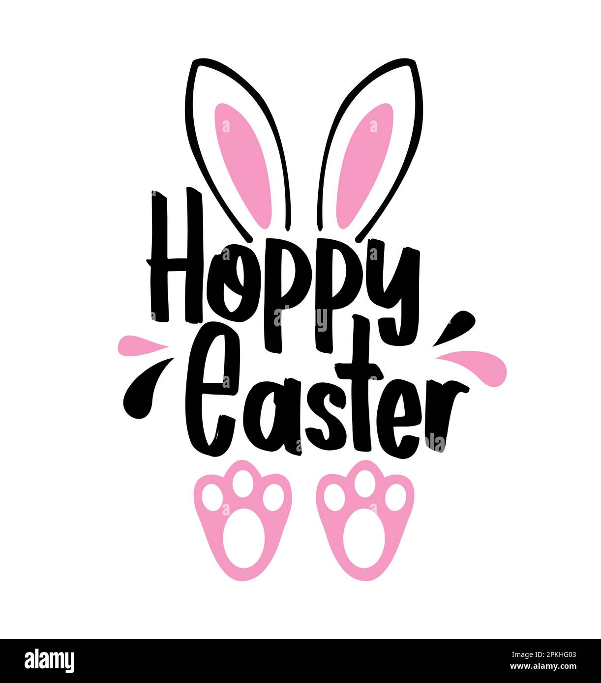 Happy easter cute cartoon calligraphy hi-res stock photography and ...