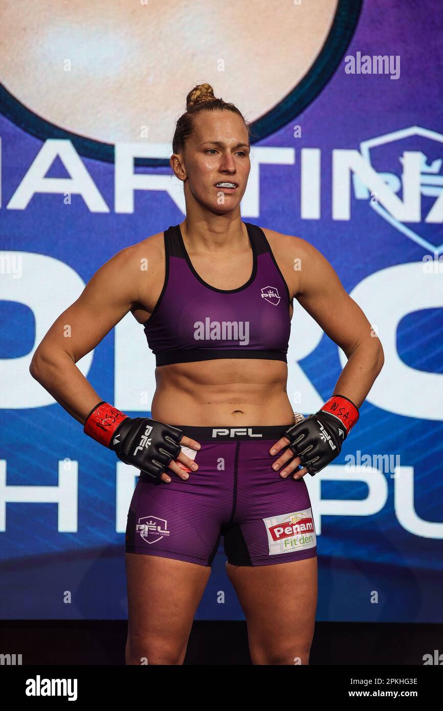 Las Vegas, NV, USA. 7th Apr, 2023. Featherweight Martina Jindrova is ...