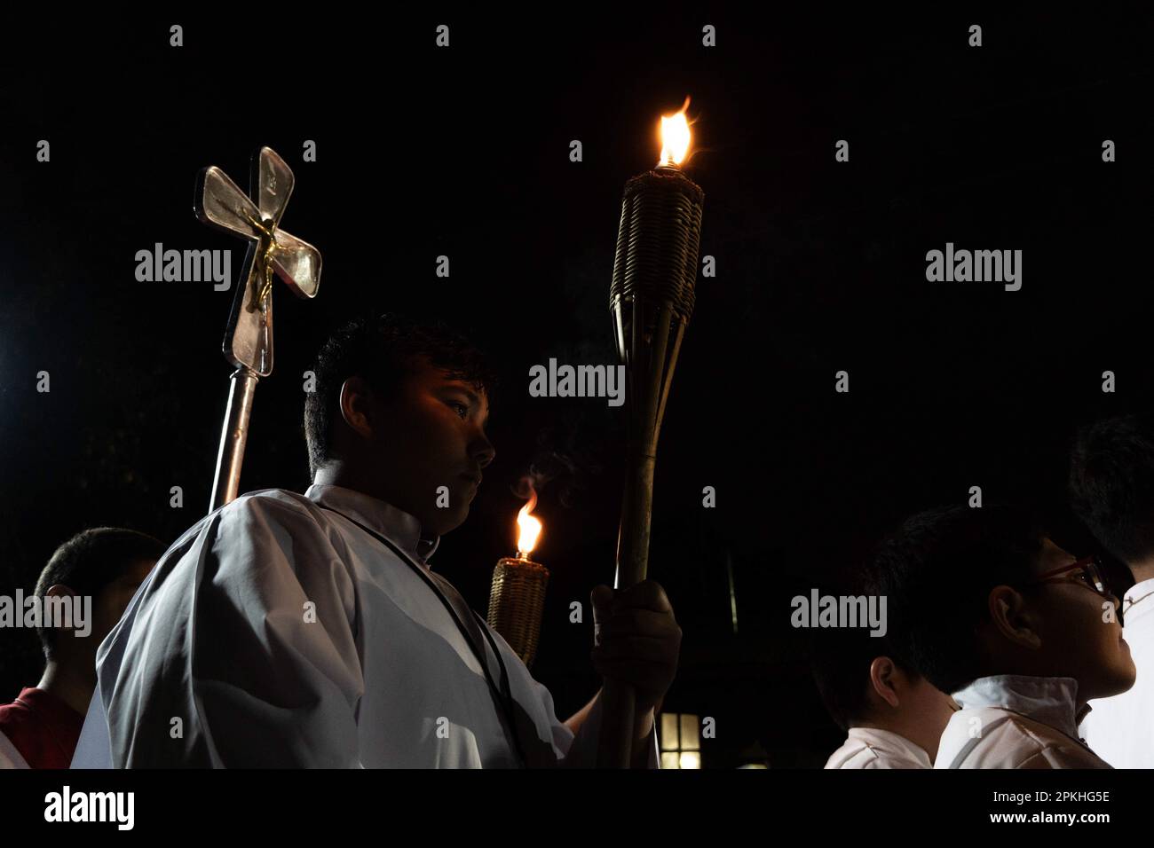 Colina, Metropolitana, Chile. 7th Apr, 2023. Believers participate in a ...