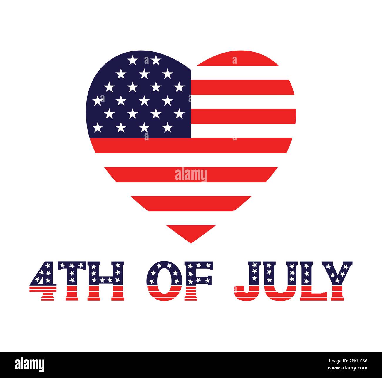 4th of July USA Flag Heart. United States Of America Flag With Heart ...