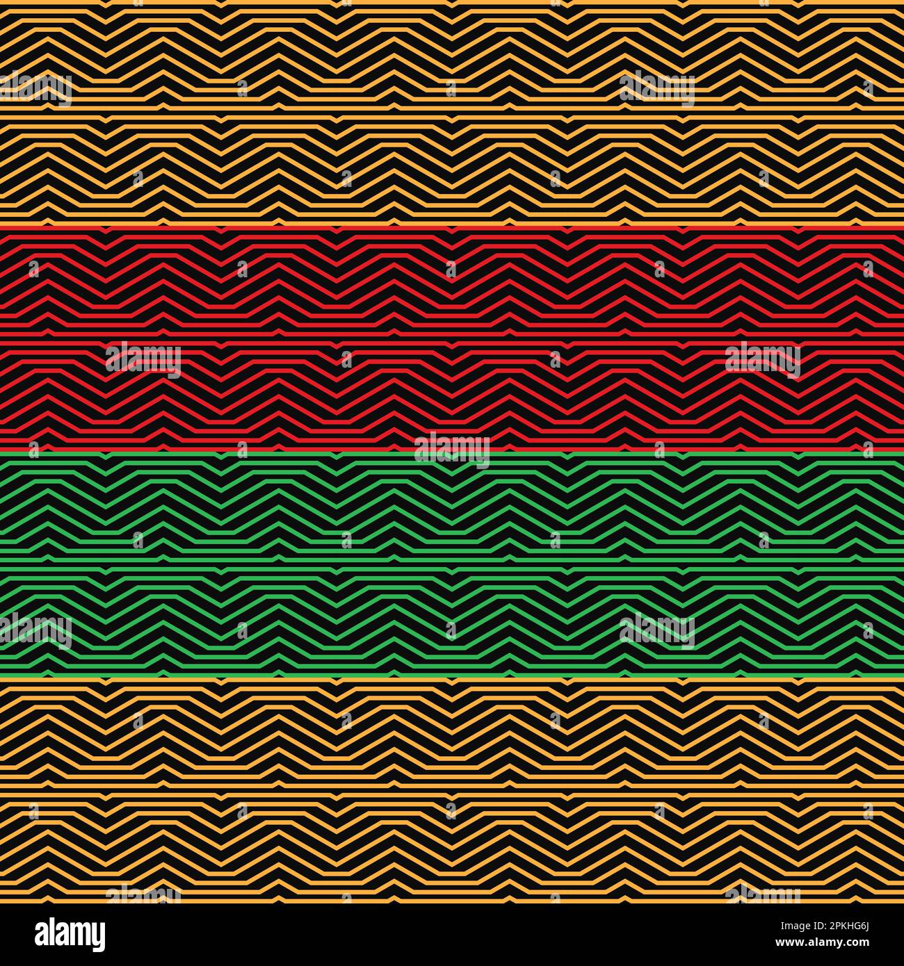 Black History Month, Juneteenth Abstract Kwanzaa Pattern With Zigzag ...