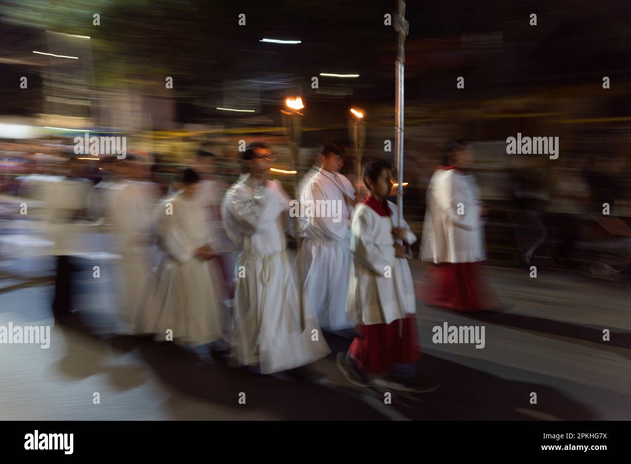 Colina, Metropolitana, Chile. 7th Apr, 2023. Believers participate in a ...