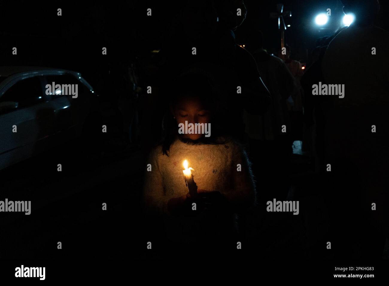 Colina, Metropolitana, Chile. 7th Apr, 2023. Believers participate in a ...