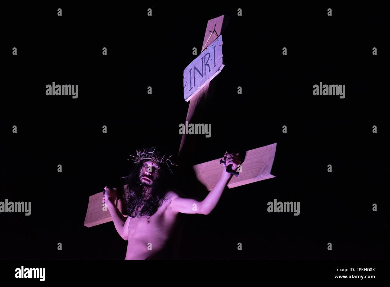 Colina, Metropolitana, Chile. 7th Apr, 2023. Believers take part in the ...