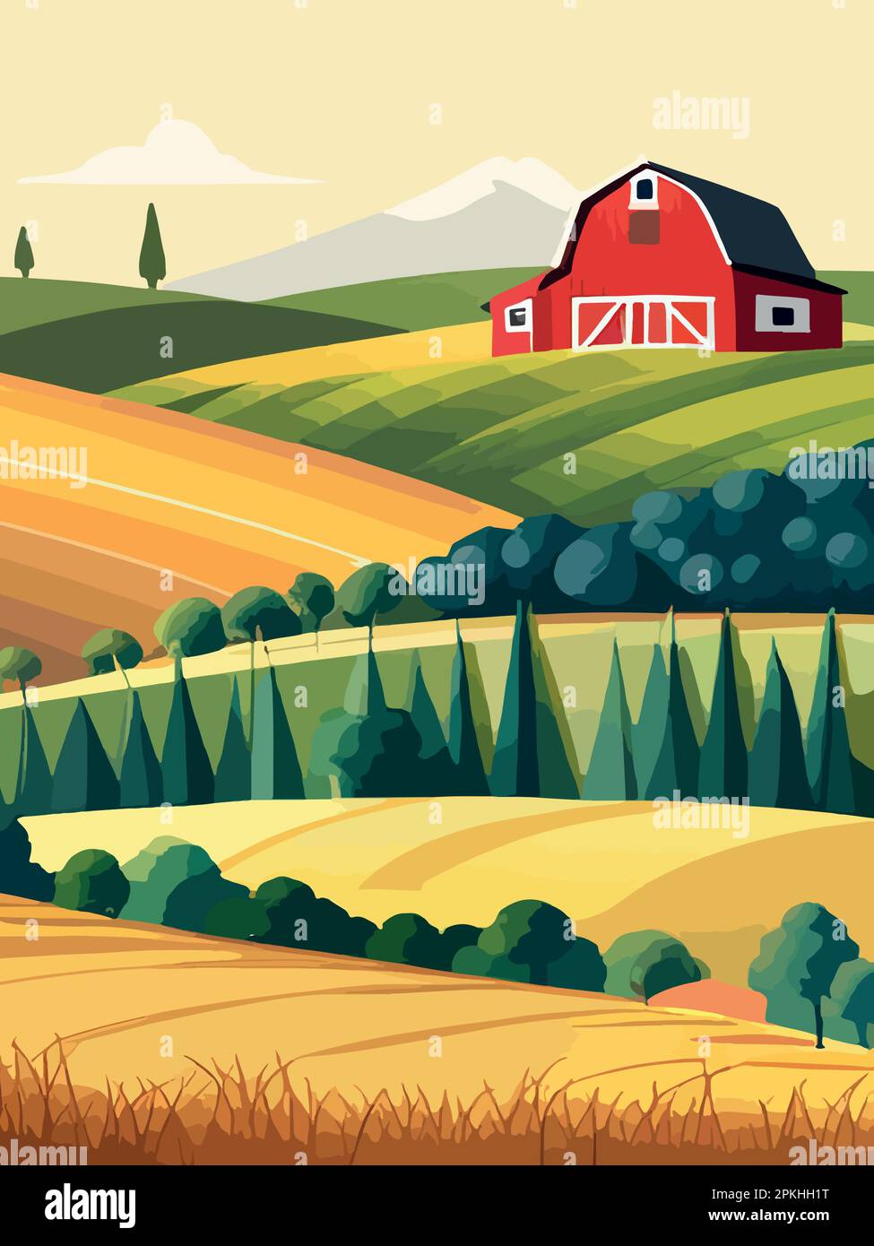 Flower fields aerial Stock Vector Images - Alamy