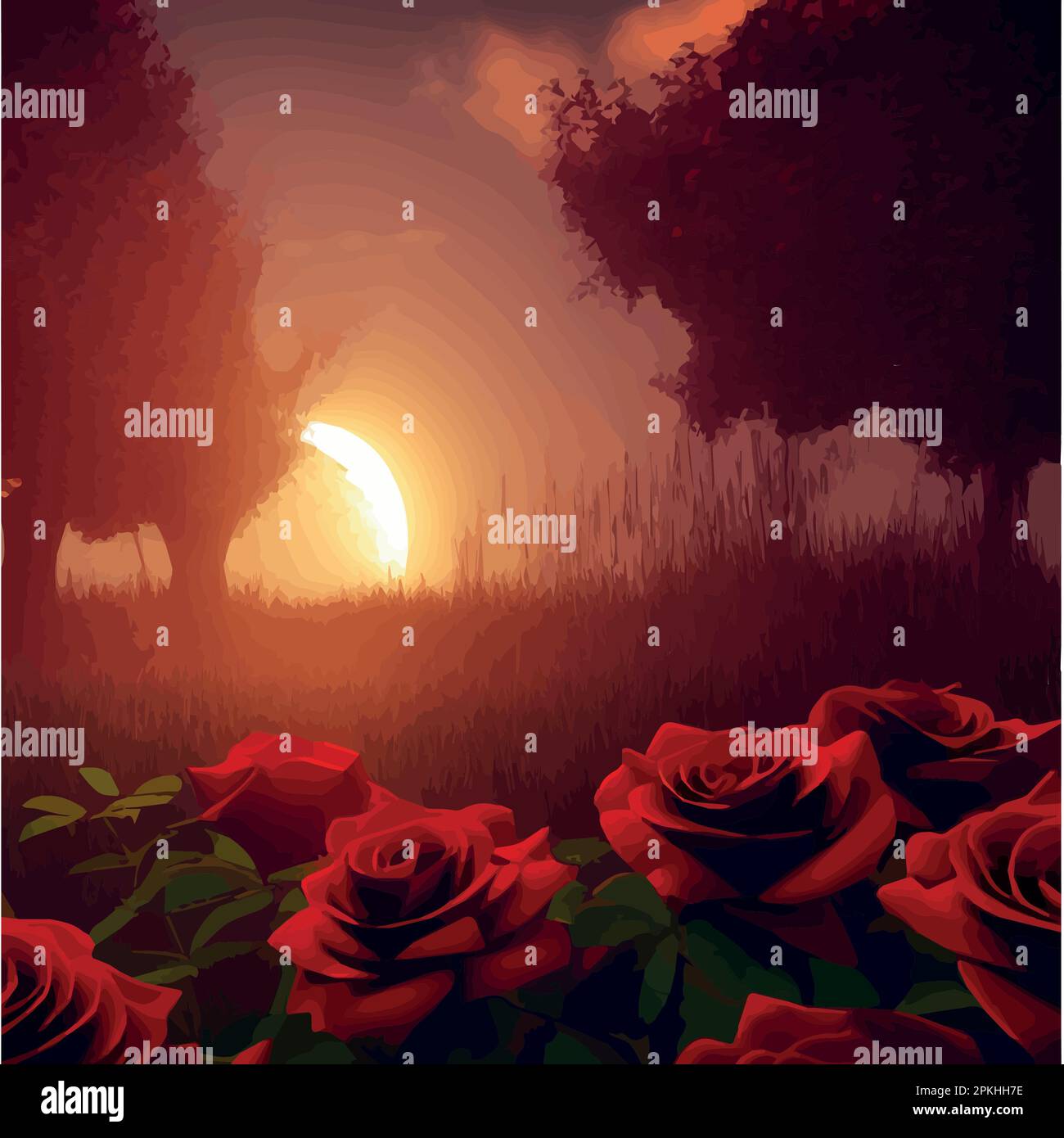 Single rose blurred background Stock Vector Images - Alamy