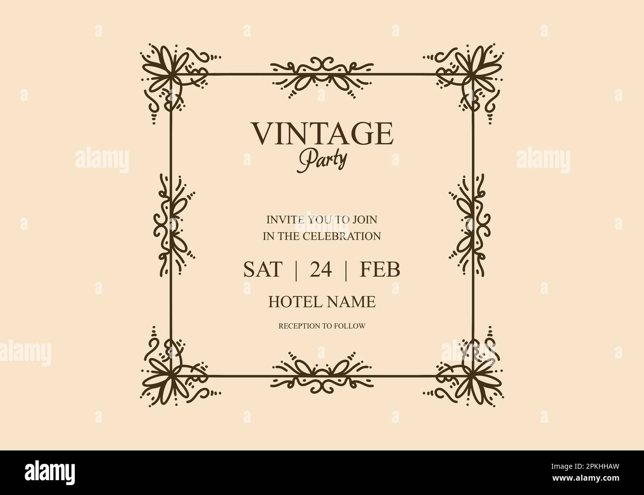 Elegant vintage frame design for invitation card or flyer Stock Vector ...